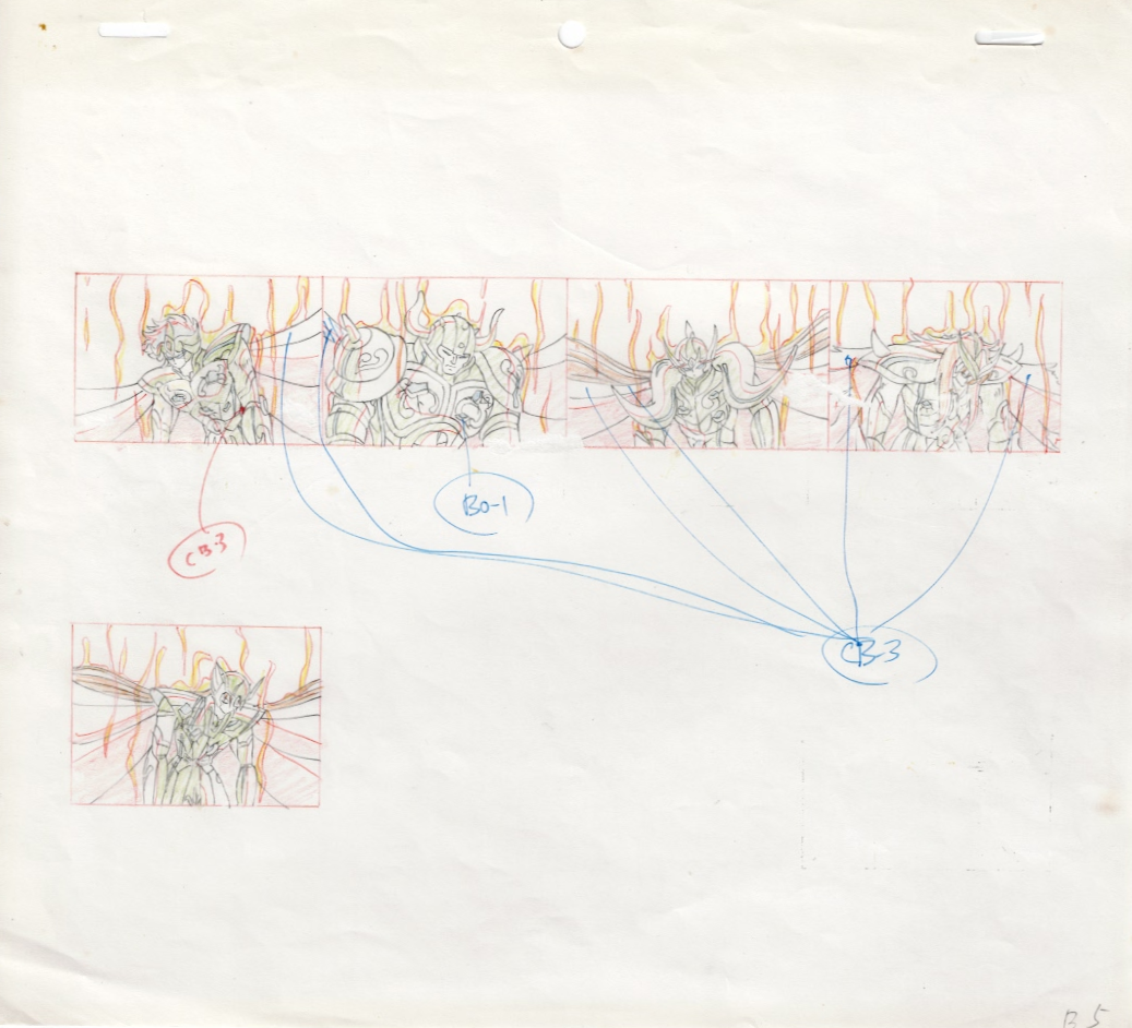 Saint Seiya Original Sketch (Leo Aiolia, Taurus Aldebaran, Aries Mu, S ...